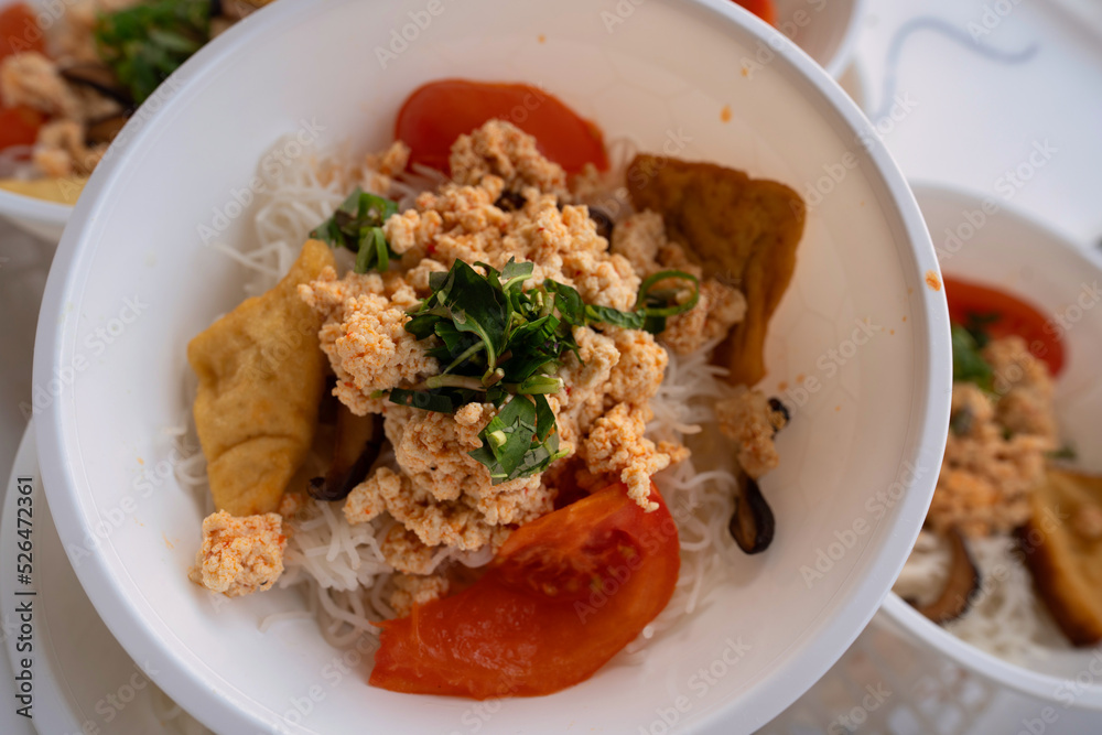 Bun Rieu Cua, Crab paste vermicelli soup with minced shrimp, tofu ...