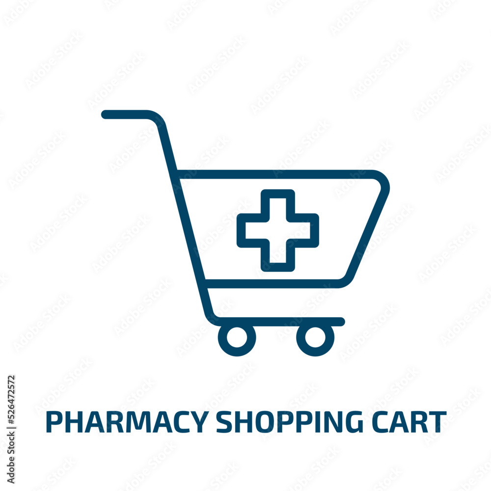 pharmacy shopping cart icon from medical collection. Thin linear ...