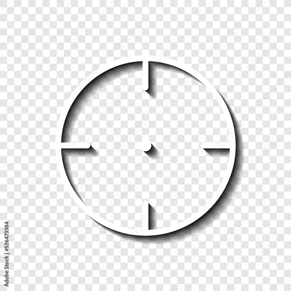 Aim logo simple icon vector. Flat design. White with shadow on transparent grid.ai Stock Vector ...