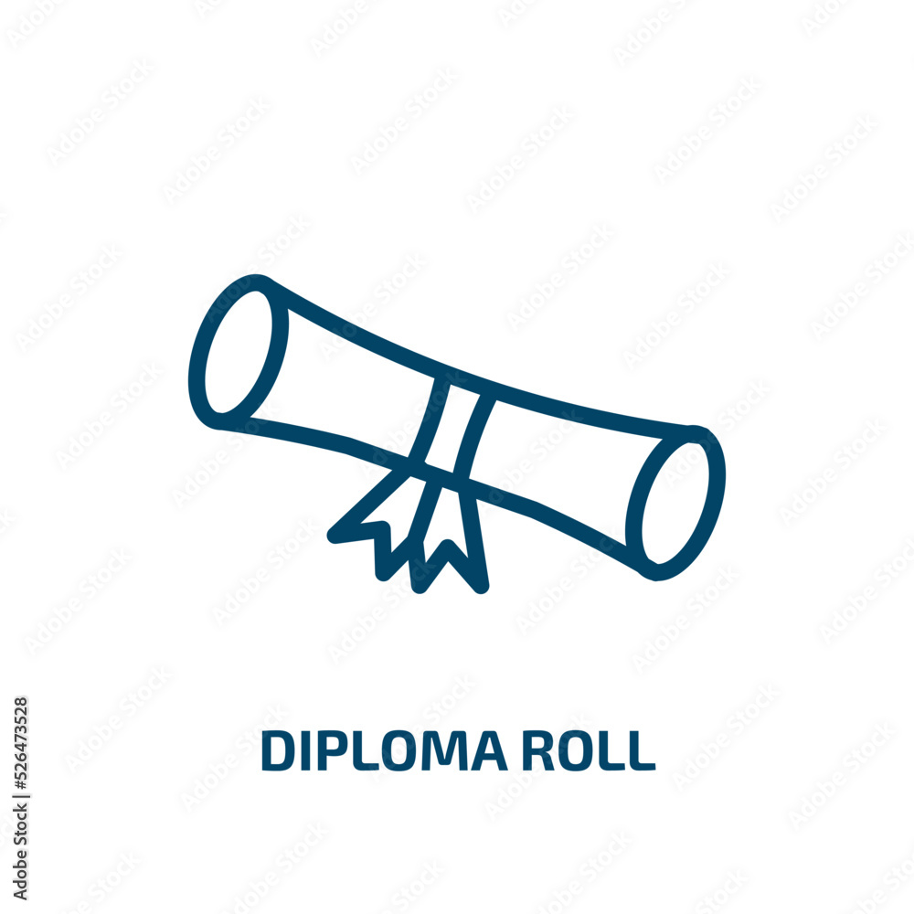 diploma roll icon from education collection. Thin linear diploma roll ...