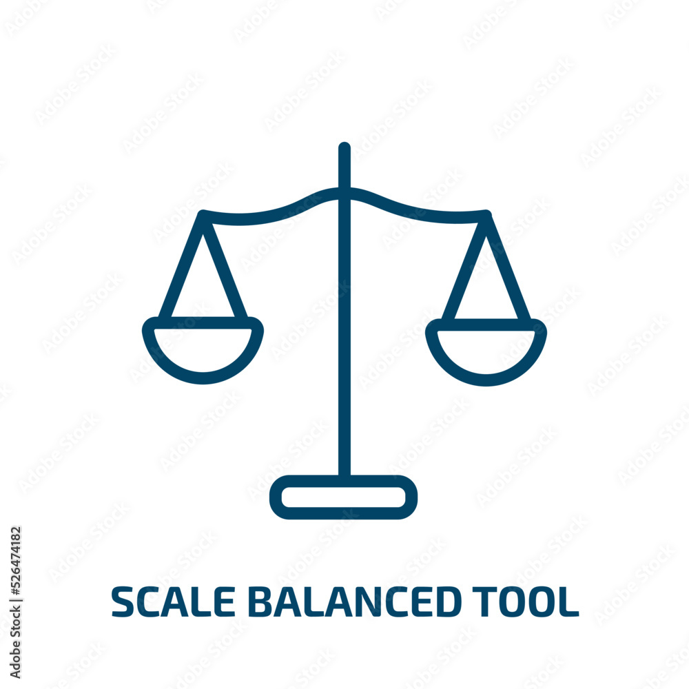 scale balanced tool icon from food collection. Thin linear scale ...