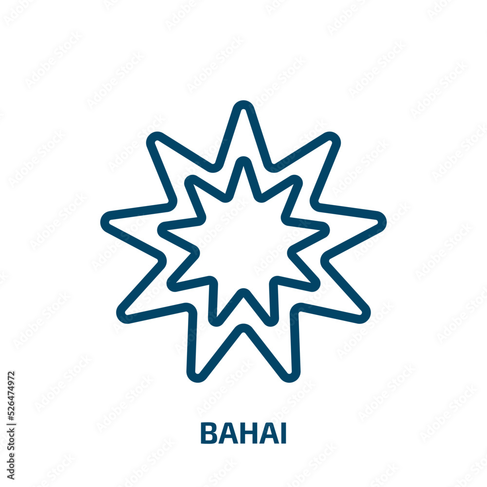 bahai icon from religion collection. Thin linear bahai, religion ...