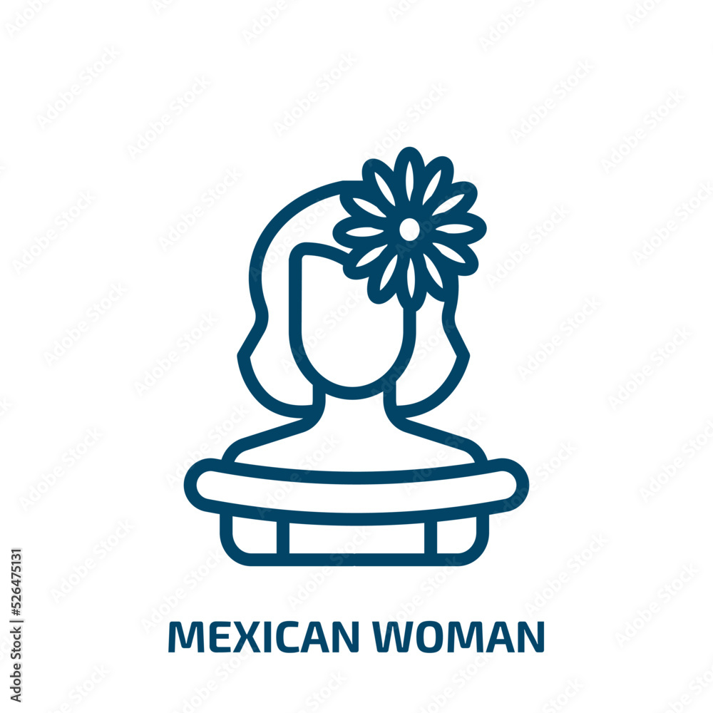 mexican woman icon from people collection. Thin linear mexican woman ...