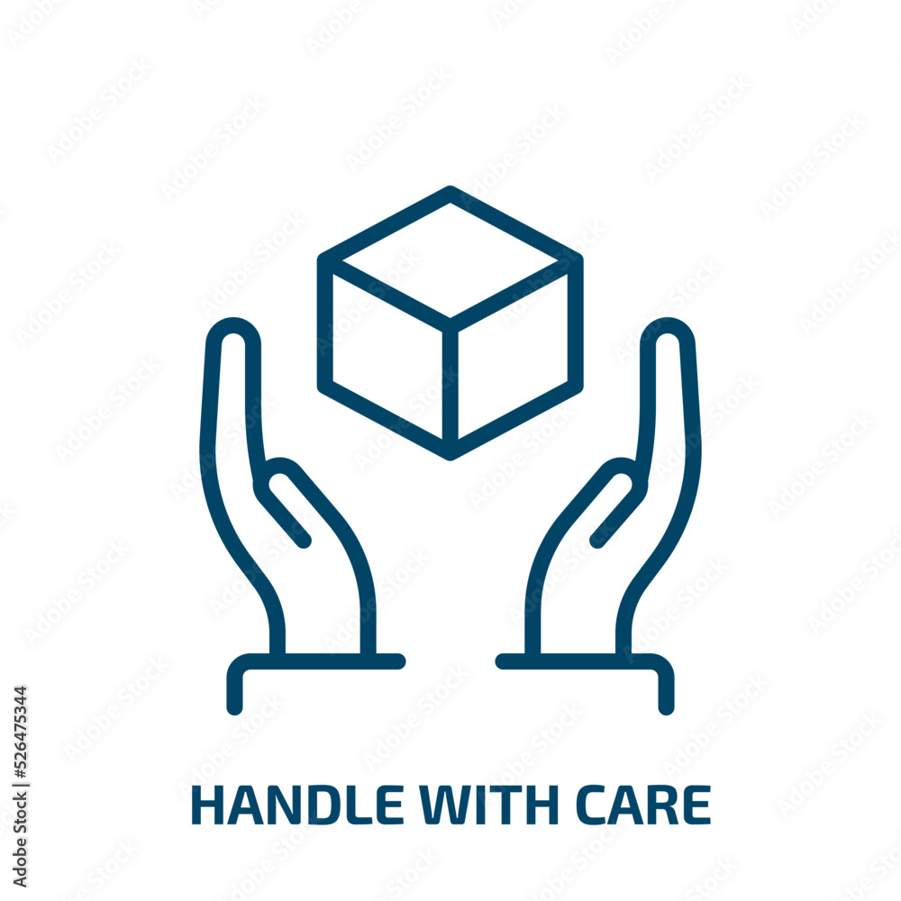 handle with care icon from shapes collection. Thin linear handle with ...