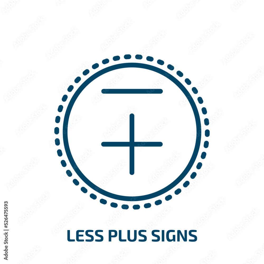 less plus signs icon from signs collection. Thin linear less plus signs ...