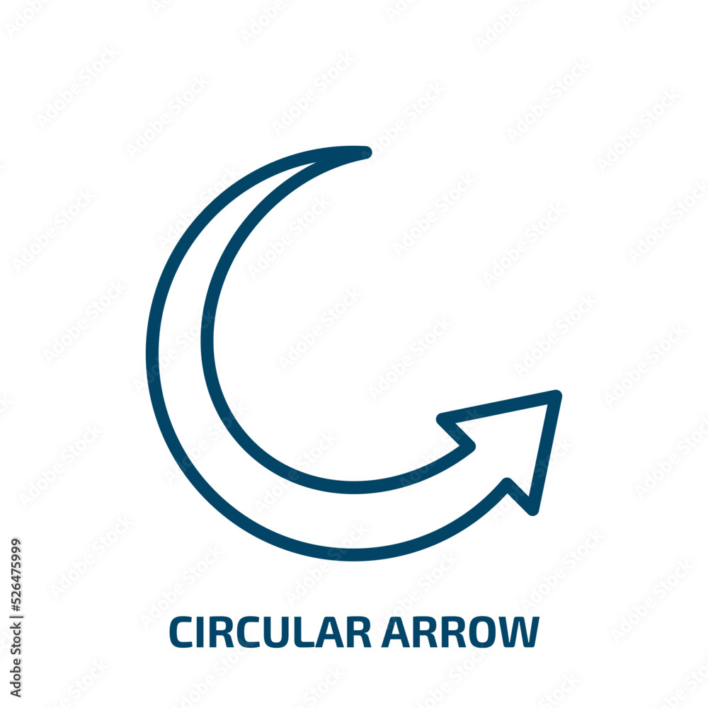 circular arrow icon from user interface collection. Thin linear ...