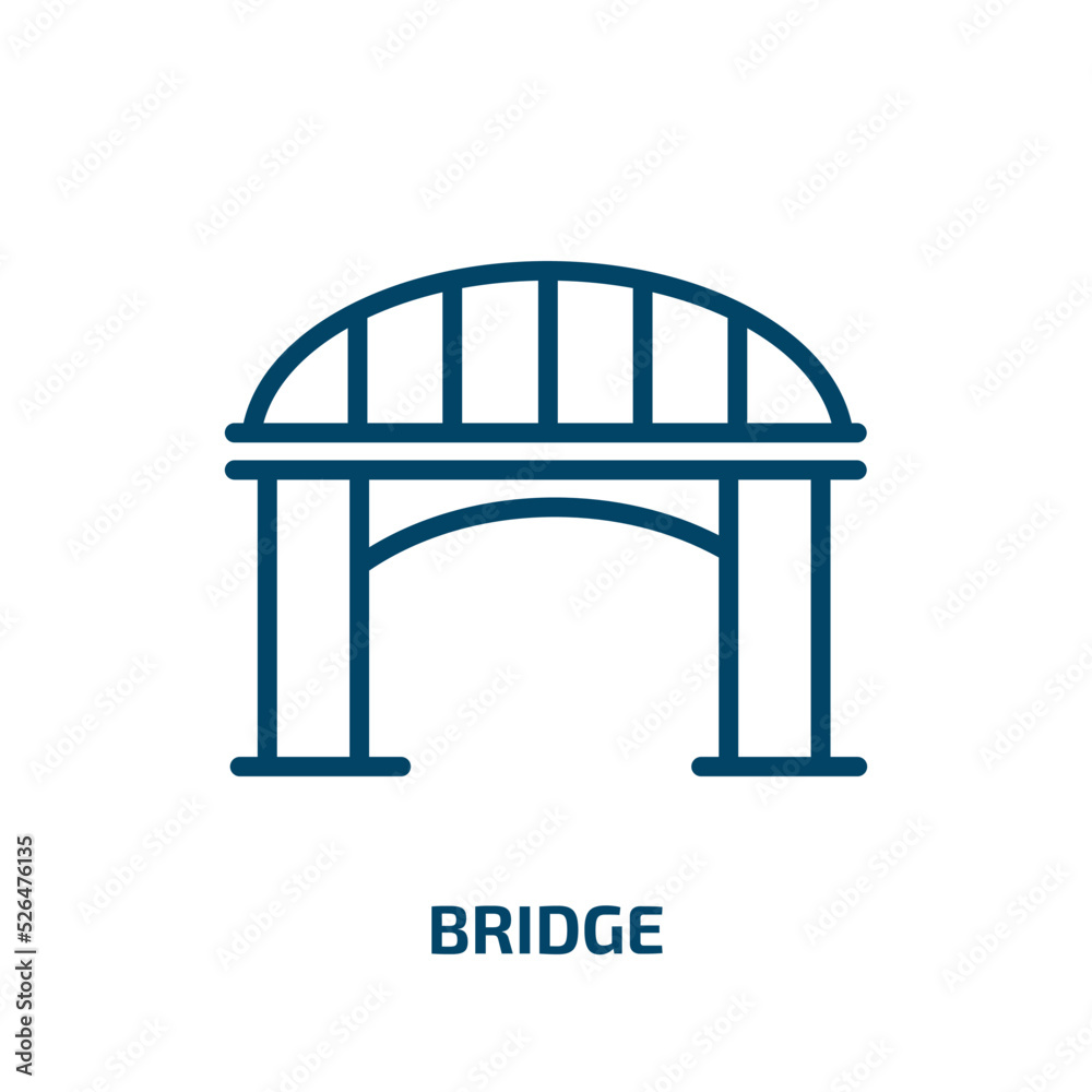 bridge outline icon from user interface collection. Thin linear bridge ...