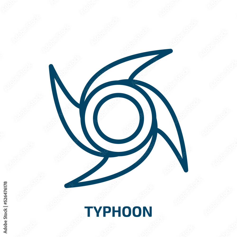 typhoon icon from weather collection. Thin linear typhoon, hurricane ...