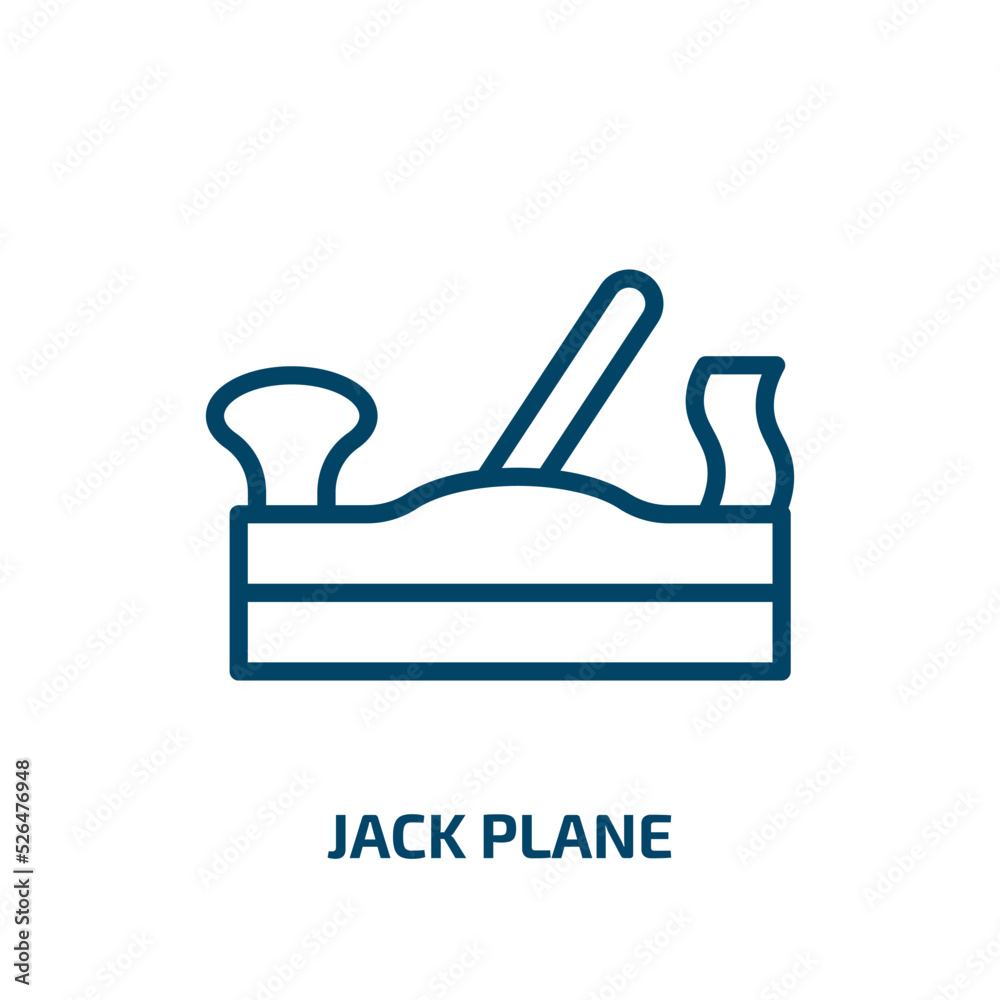 jack plane icon from construction tools collection. Thin linear jack ...
