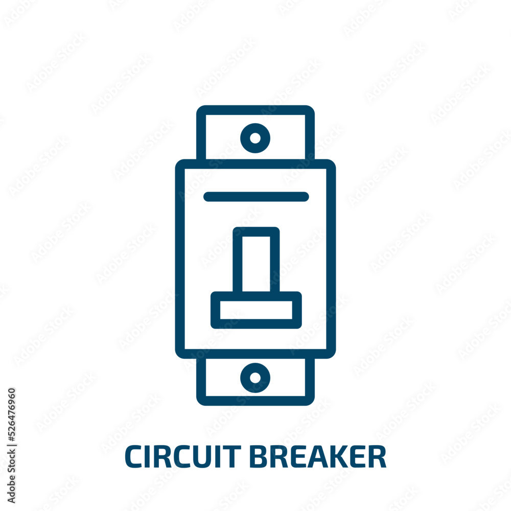circuit breaker icon from construction tools collection. Thin linear ...