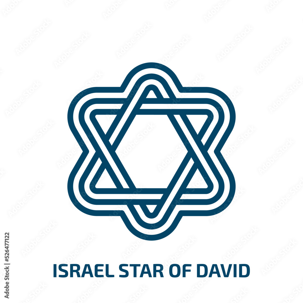israel star of david icon from cultures collection. Thin linear israel ...