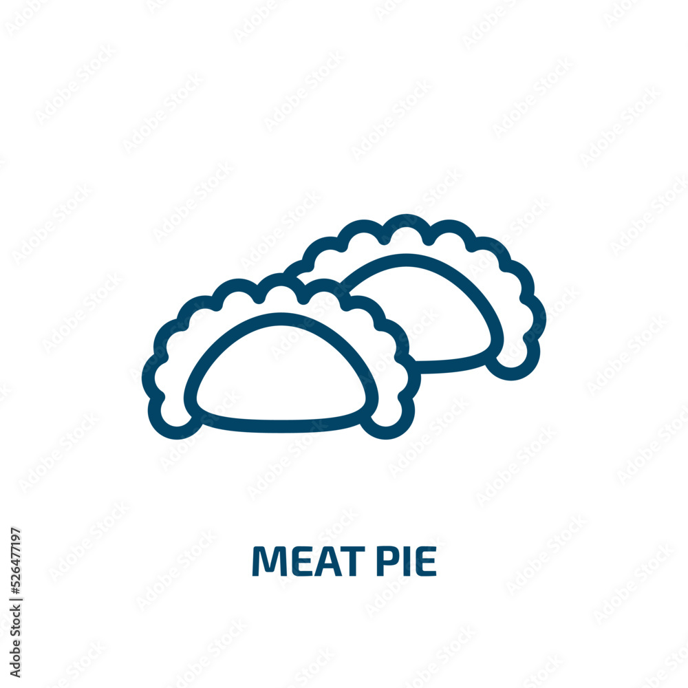 meat pie icon from culture collection. Thin linear meat pie, pie, cake ...