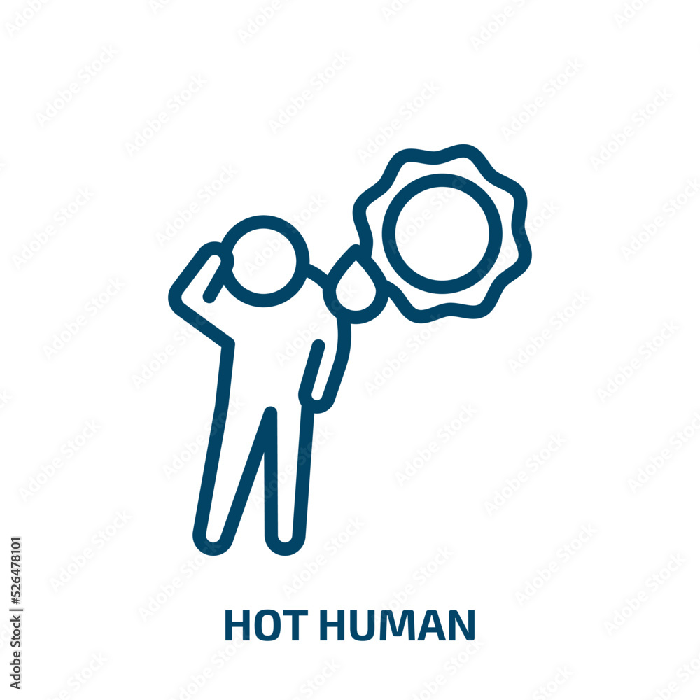 hot human icon from feelings collection. Thin linear hot human, human ...