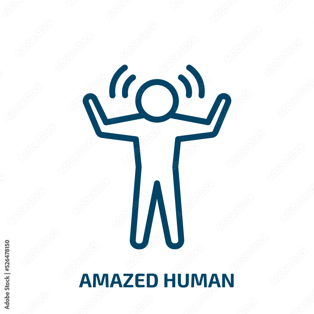 amazed human icon from feelings collection. Thin linear amazed human ...