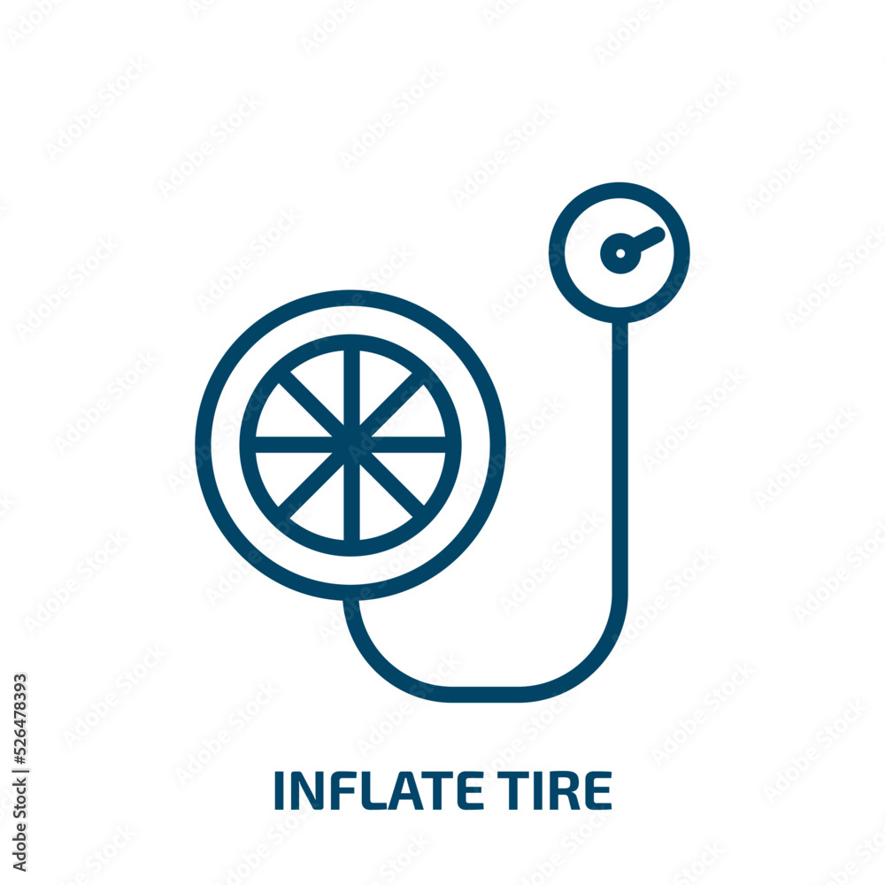 inflate tire icon from general collection. Thin linear inflate tire ... inflate tire icon from general collection. Thin linear inflate tire ...