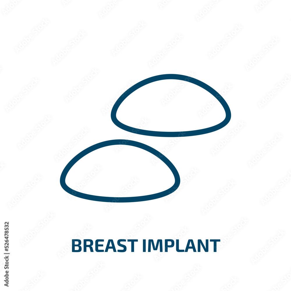 breast implant icon from medical collection. Thin linear breast implant ...