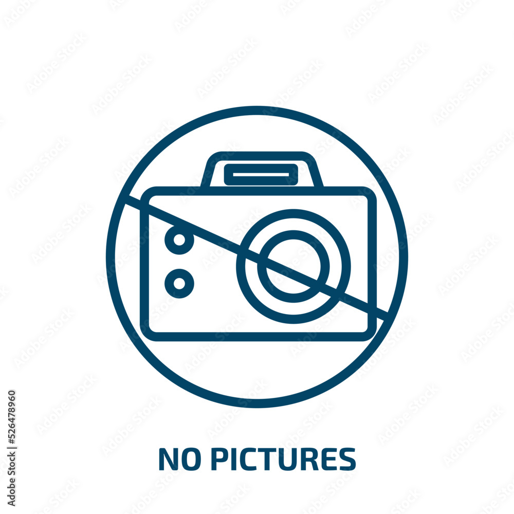 no pictures icon from hotel and restaurant collection. Thin linear no ...