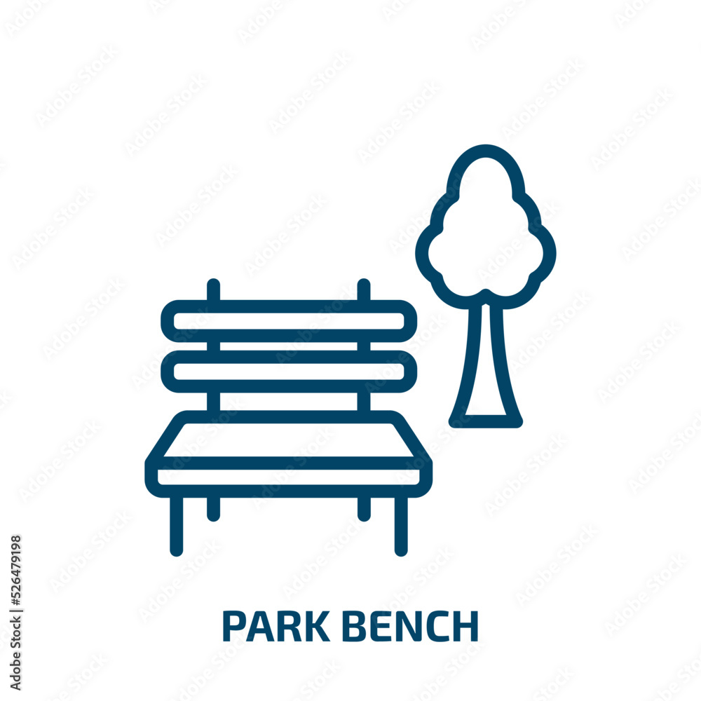 park bench icon from nature collection. Thin linear park bench, bench ...