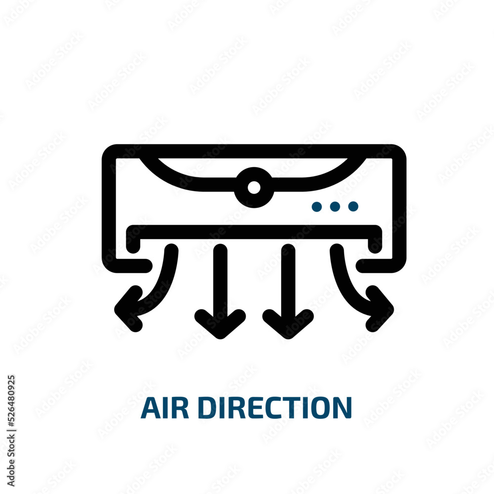 air direction icon from technology collection. Thin linear air ...
