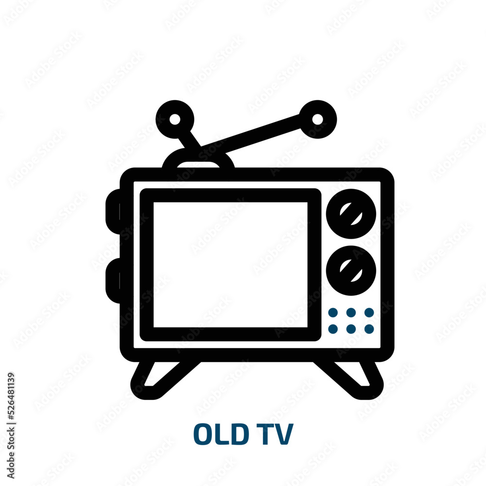 Vecteur Stock old tv icon from technology collection. Thin linear old ...