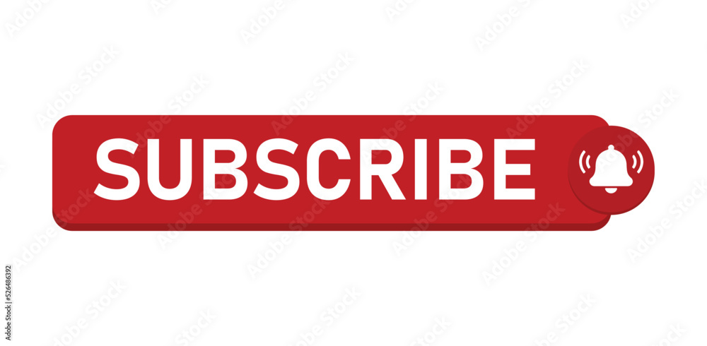 YouTube Channel Subscribe Button Template Design Stock Vector | Adobe Stock