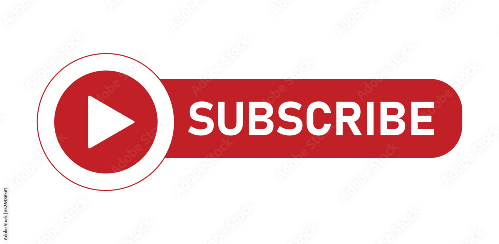 YouTube Channel Subscribe Button Template Design Stock Vector | Adobe Stock