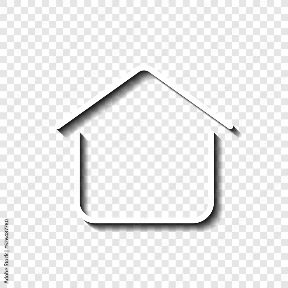 House. home simple icon vector. Flat design. White with shadow on ...