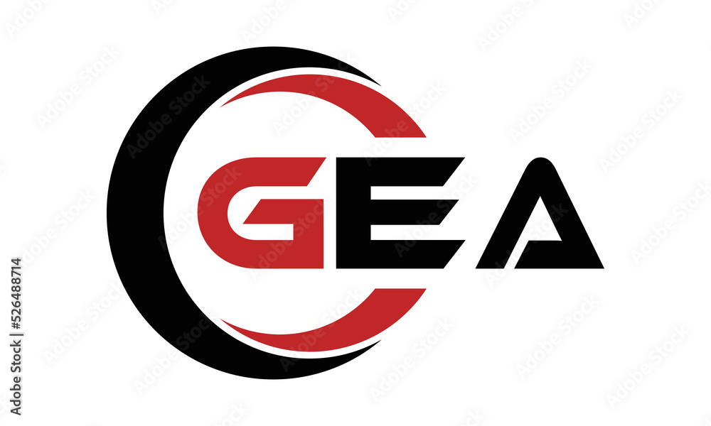 GEA three letter swoosh logo design vector template | monogram logo ...