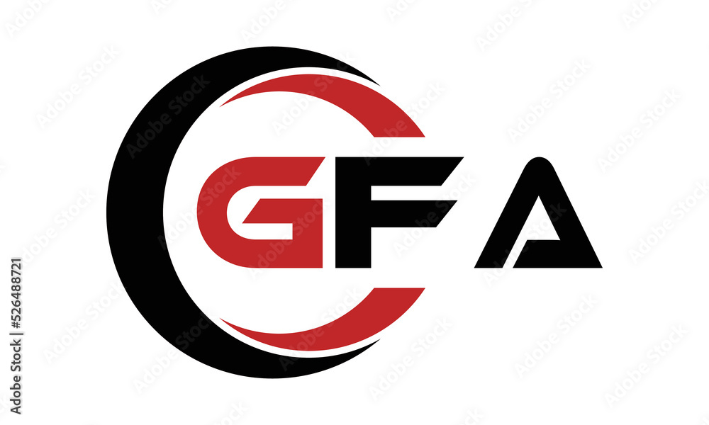 GFA three letter swoosh logo design vector template | monogram logo ...