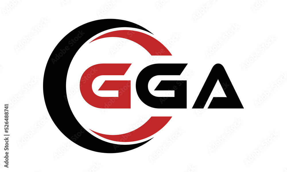 GGA three letter swoosh logo design vector template | monogram logo ...