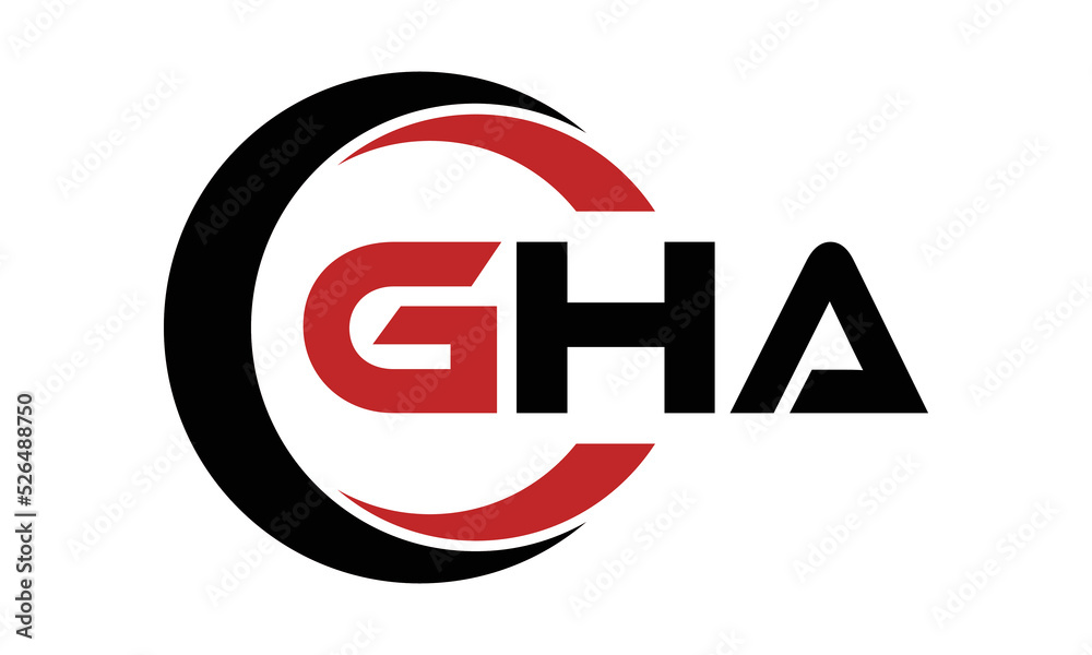GHA three letter swoosh logo design vector template | monogram logo | abstract logo | wordmark ...