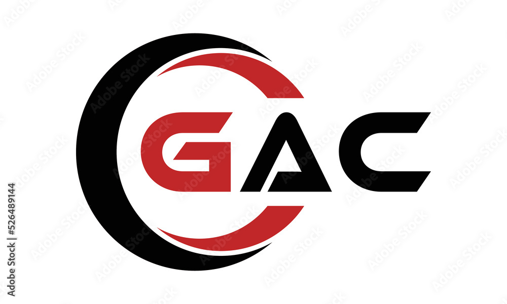 GAC three letter swoosh logo design vector template | monogram logo ...