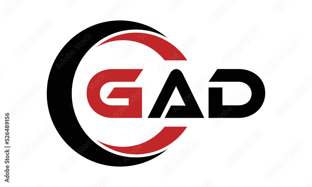 GAD three letter swoosh logo design vector template | monogram logo ...