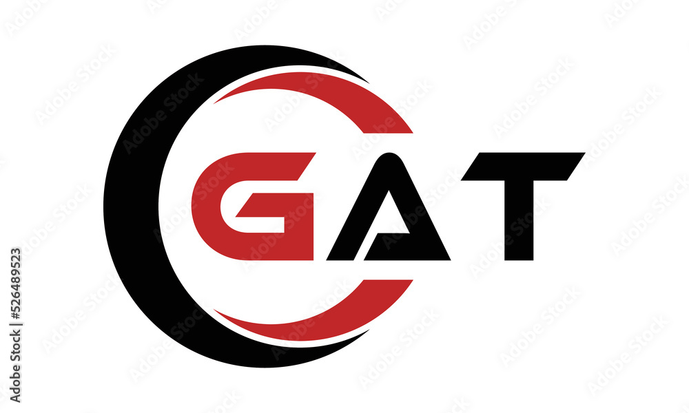 GAT three letter swoosh logo design vector template | monogram logo ...