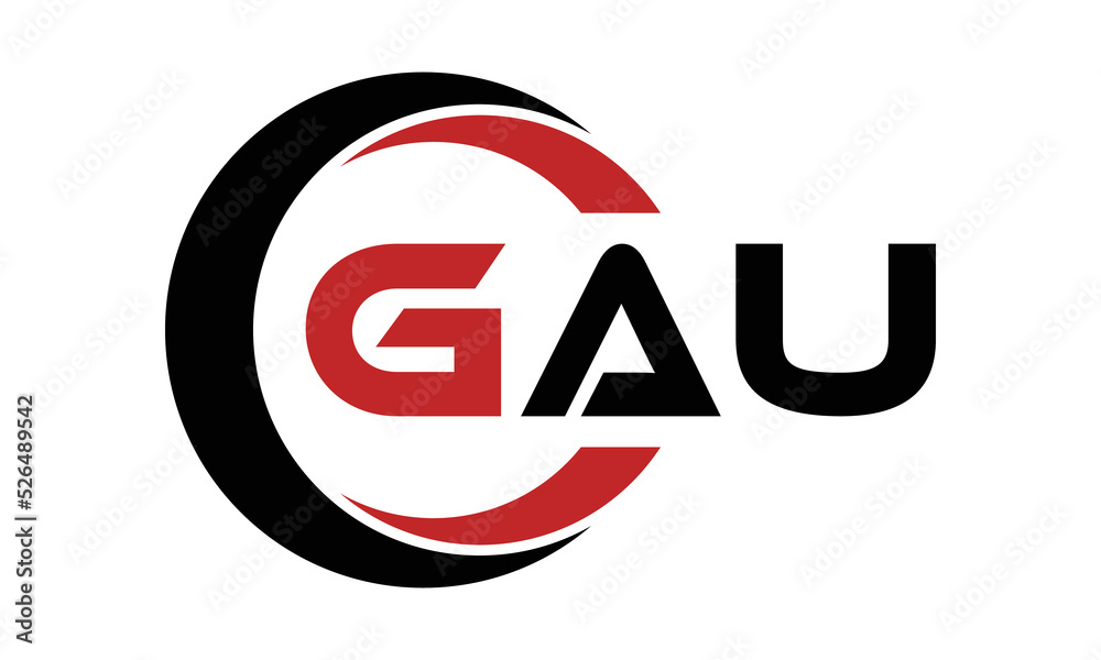GAU three letter swoosh logo design vector template | monogram logo ...