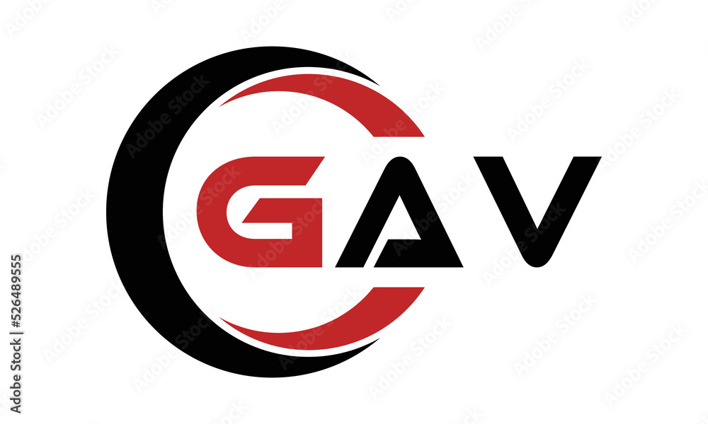 GAV three letter swoosh logo design vector template | monogram logo ...