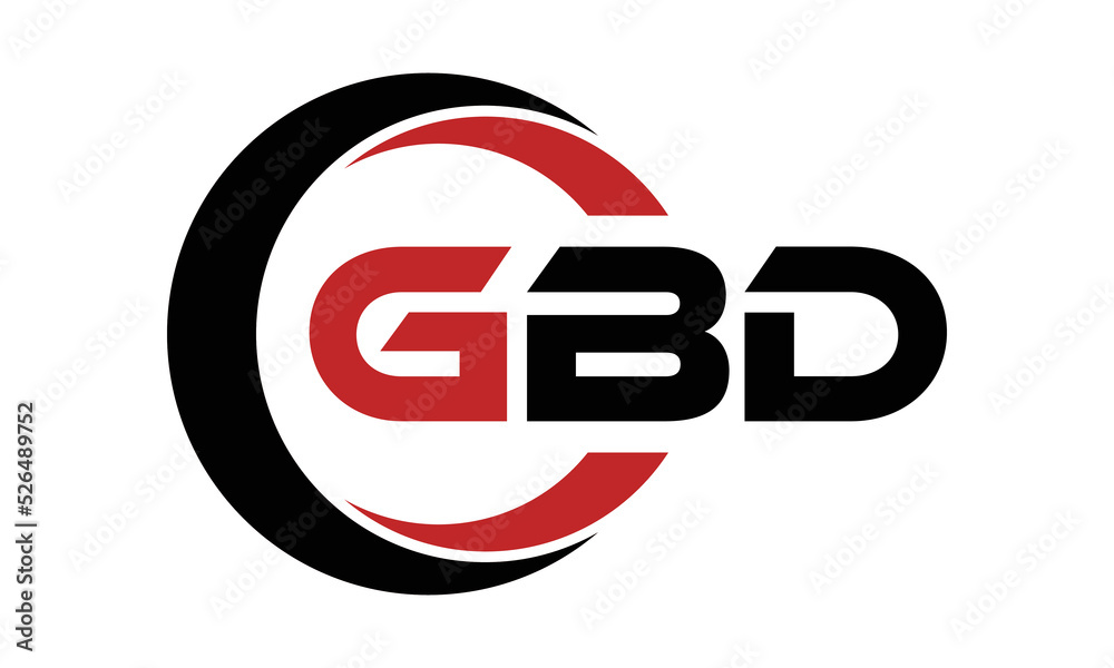 GBD three letter swoosh logo design vector template | monogram logo ...