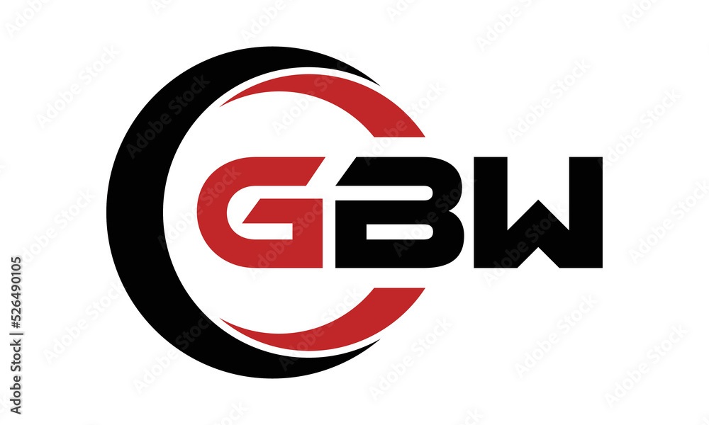 GBW three letter swoosh logo design vector template | monogram logo ...
