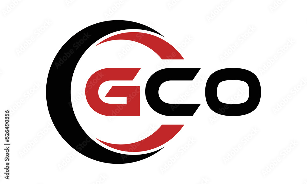 GCO three letter swoosh logo design vector template | monogram logo ...