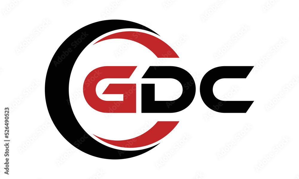 GDC three letter swoosh logo design vector template | monogram logo ...