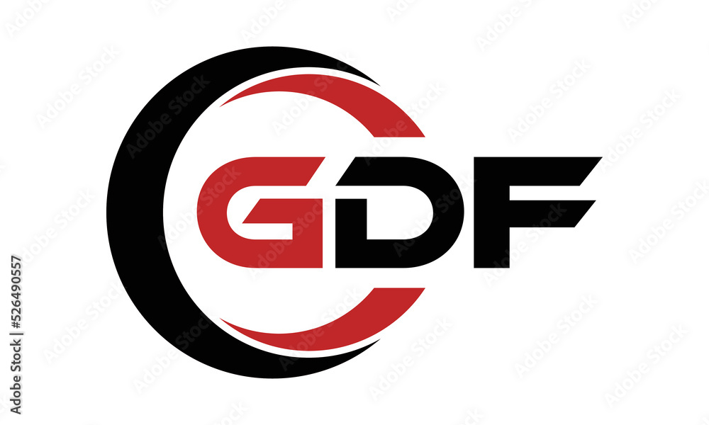 GDF three letter swoosh logo design vector template | monogram logo ...