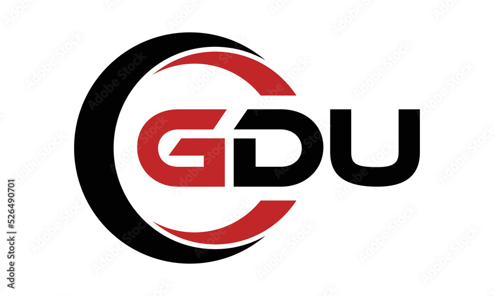 GDU three letter swoosh logo design vector template | monogram logo ...