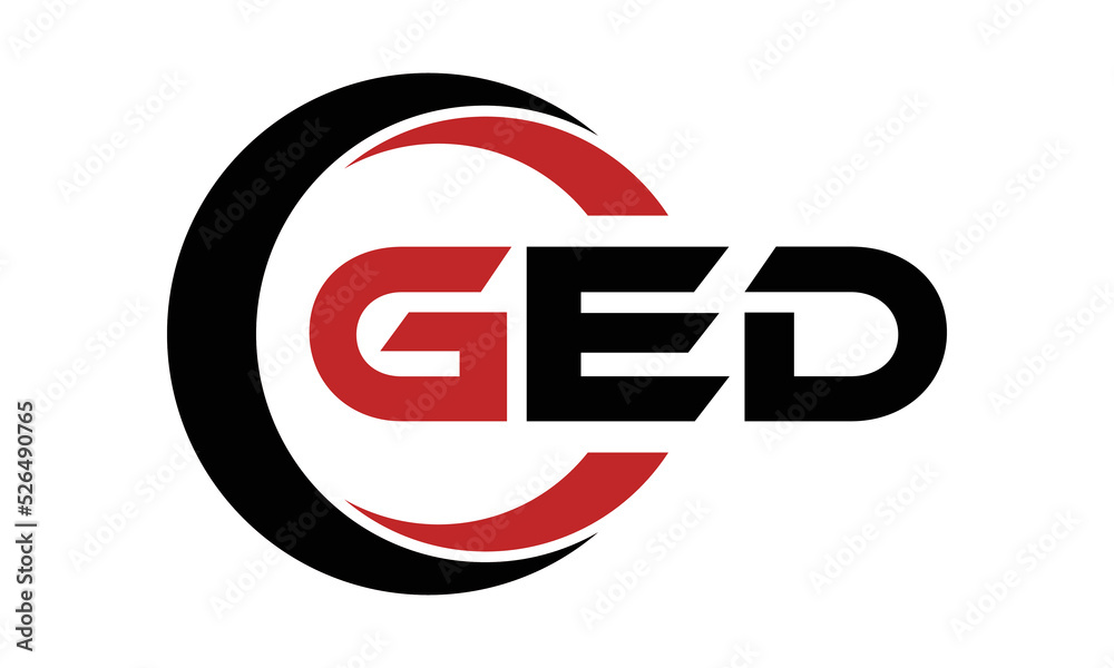 GED three letter swoosh logo design vector template | monogram logo ...