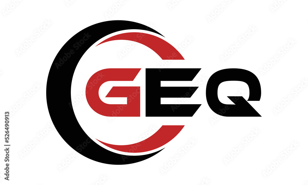 GEQ three letter swoosh logo design vector template | monogram logo ...