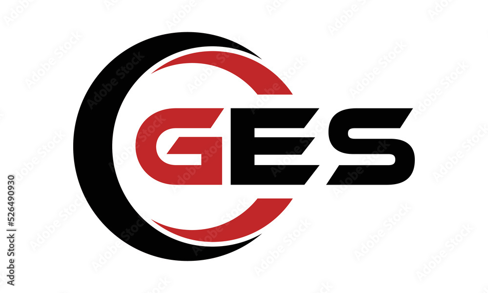 GES three letter swoosh logo design vector template | monogram logo ...
