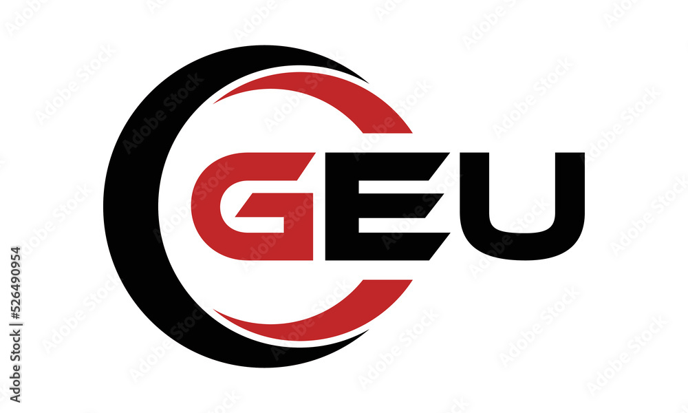 GEU three letter swoosh logo design vector template | monogram logo ...