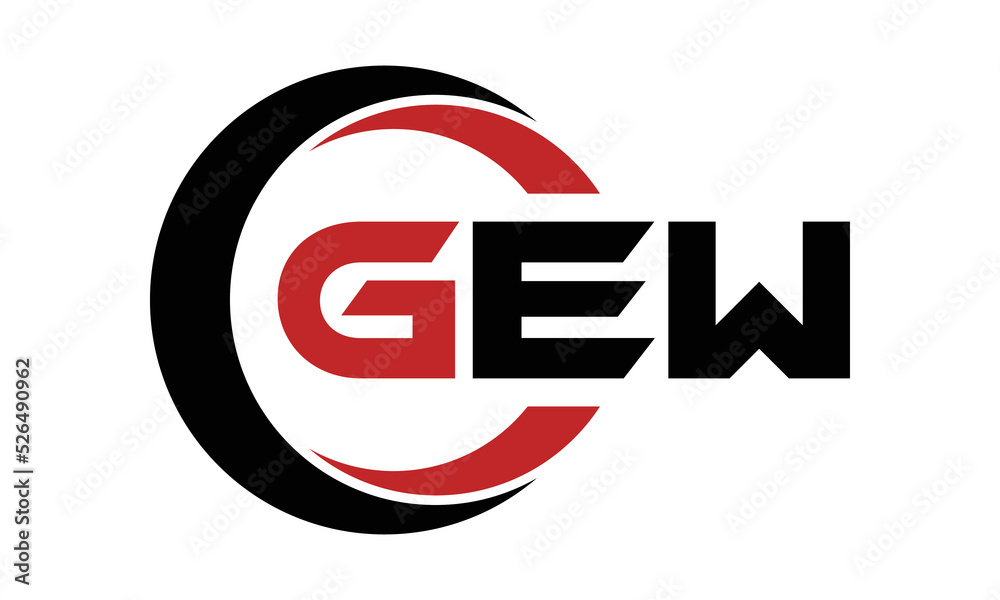 GEW three letter swoosh logo design vector template | monogram logo ...
