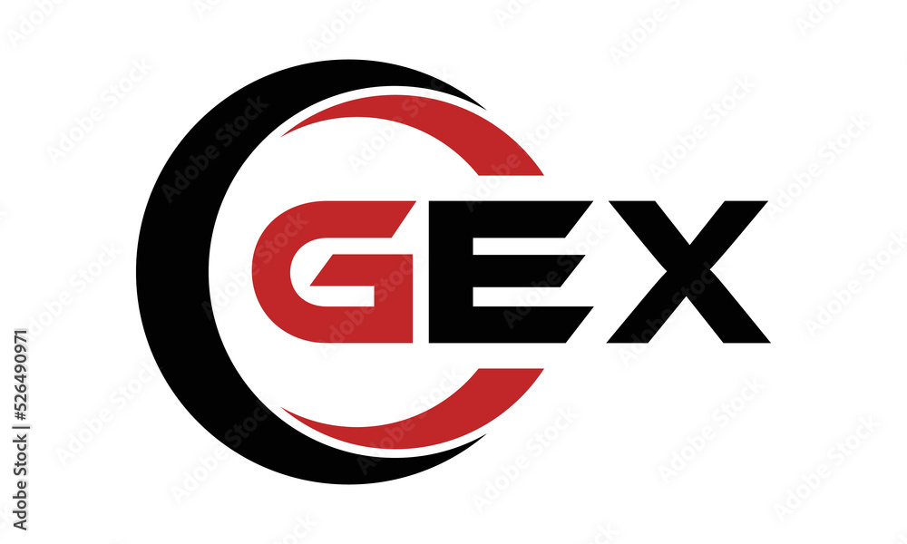 Vetor de GEX three letter swoosh logo design vector template | monogram ...
