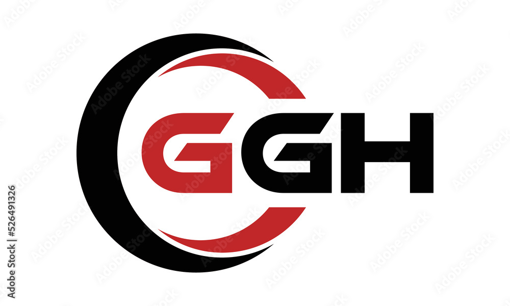GGH three letter swoosh logo design vector template | monogram logo ...