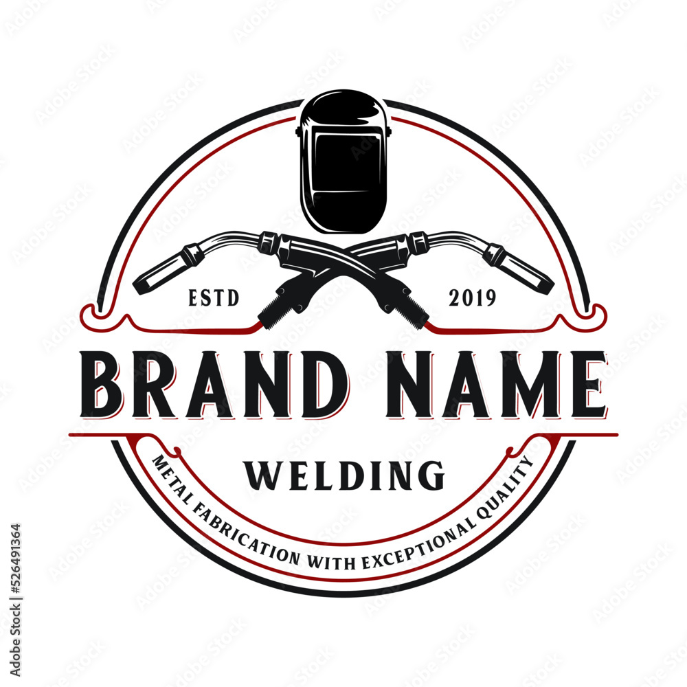 Poster welding logo design emblem welding torch theme, for the welding ...
